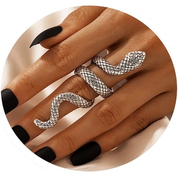 Jewelry | Silver Vintage Color Snake Knuckle Rings Statement | Poshmark
